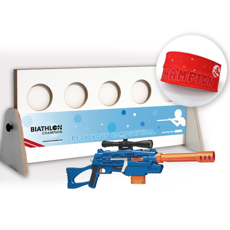 Biathlon set WOODY Champion, Blue Dots, 265,00